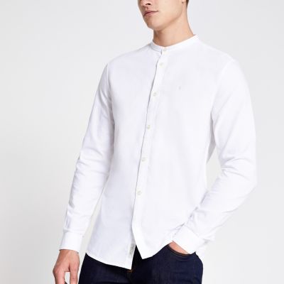 Mens Grandad Shirts | Grandad Collar Shirt | River Island