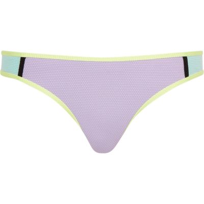 Purple colour block bustier bikini top - bikinis - swimwear / beachwear ...
