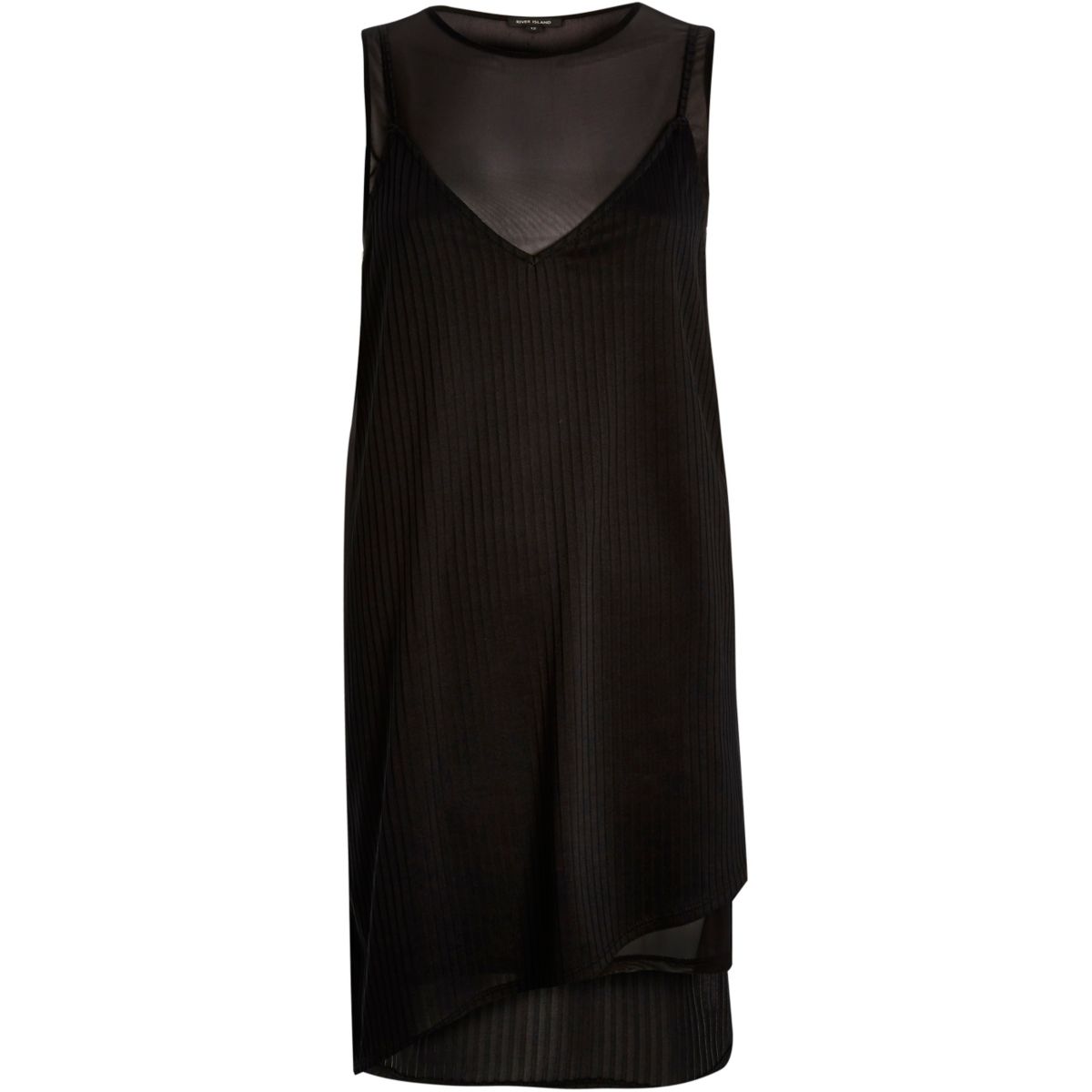 Black layered mesh jersey dress - Dresses - Sale - women Black layered mesh jersey dress - Dresses - Sale - women