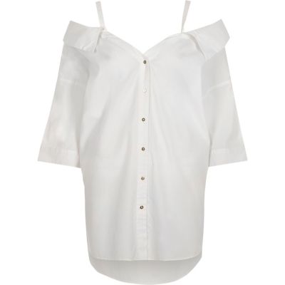 White Bardot Off Shoulder Top Seasonal Offers Sale Women