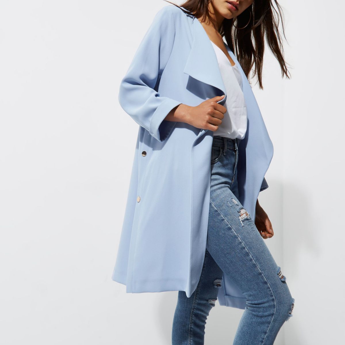 Royal blue duster coat jacket black – Stores canada, spring summer 2020 ...