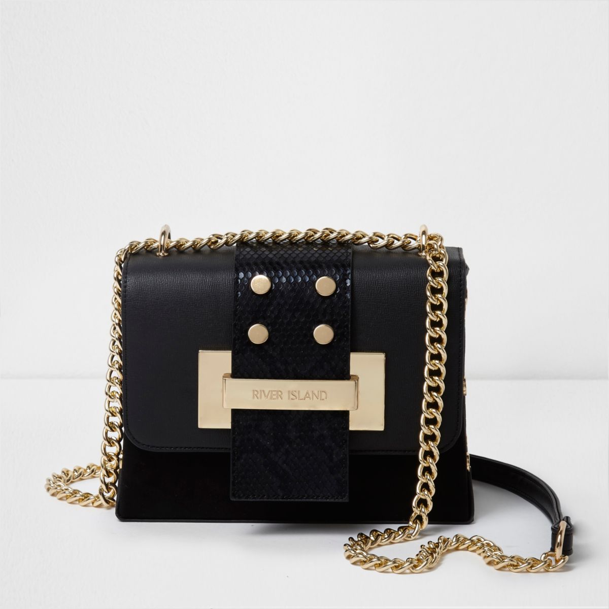Black Crossbody Bag With Rose Gold Chain | Paul Smith