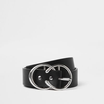 Wide Black Double O Ring Belts For Women | semashow.com